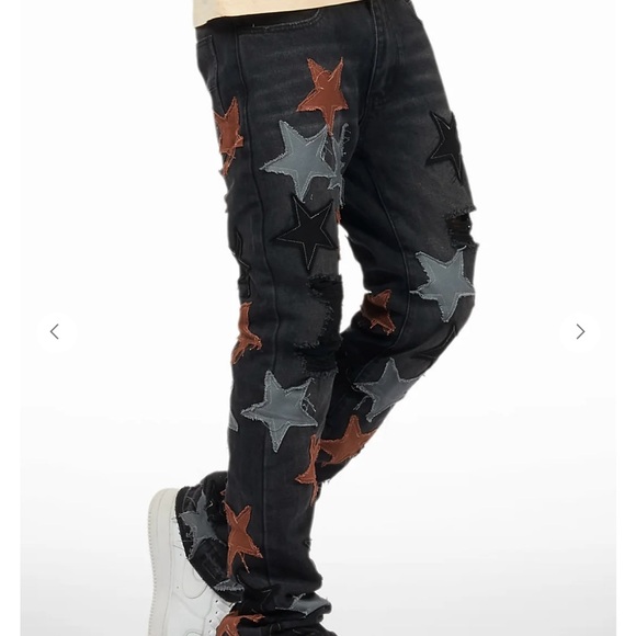 Rockstar Original | Jeans | Mens Star Patch Jeans Black Gray And Brown ...